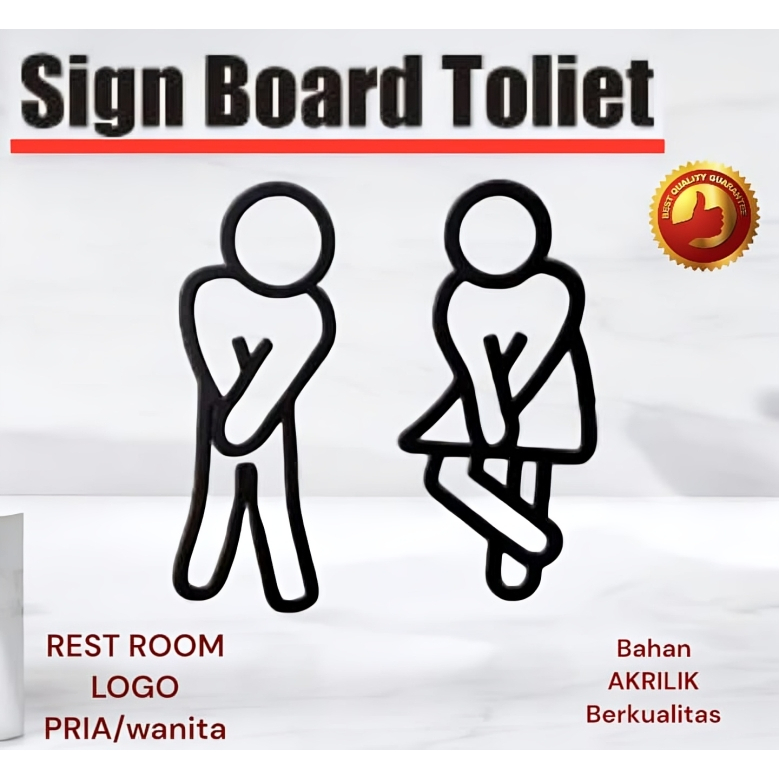 Acrylic TOILET SIGN board 3mm THICK material embossed acrylic TOILET ...