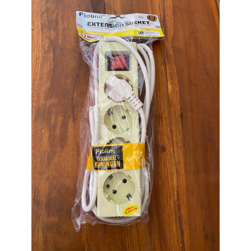 Pioline SNI Extension Brass Terminal 3 Meter Cable 4 Hole Plug | Shopee ...