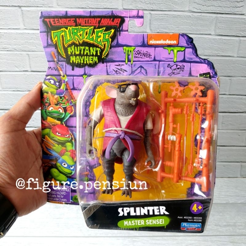 PLAYMATES TMNT MOVIE BASIC SPLINTER MASTER SENSEI TEENAGE MUTANT NINJA ...