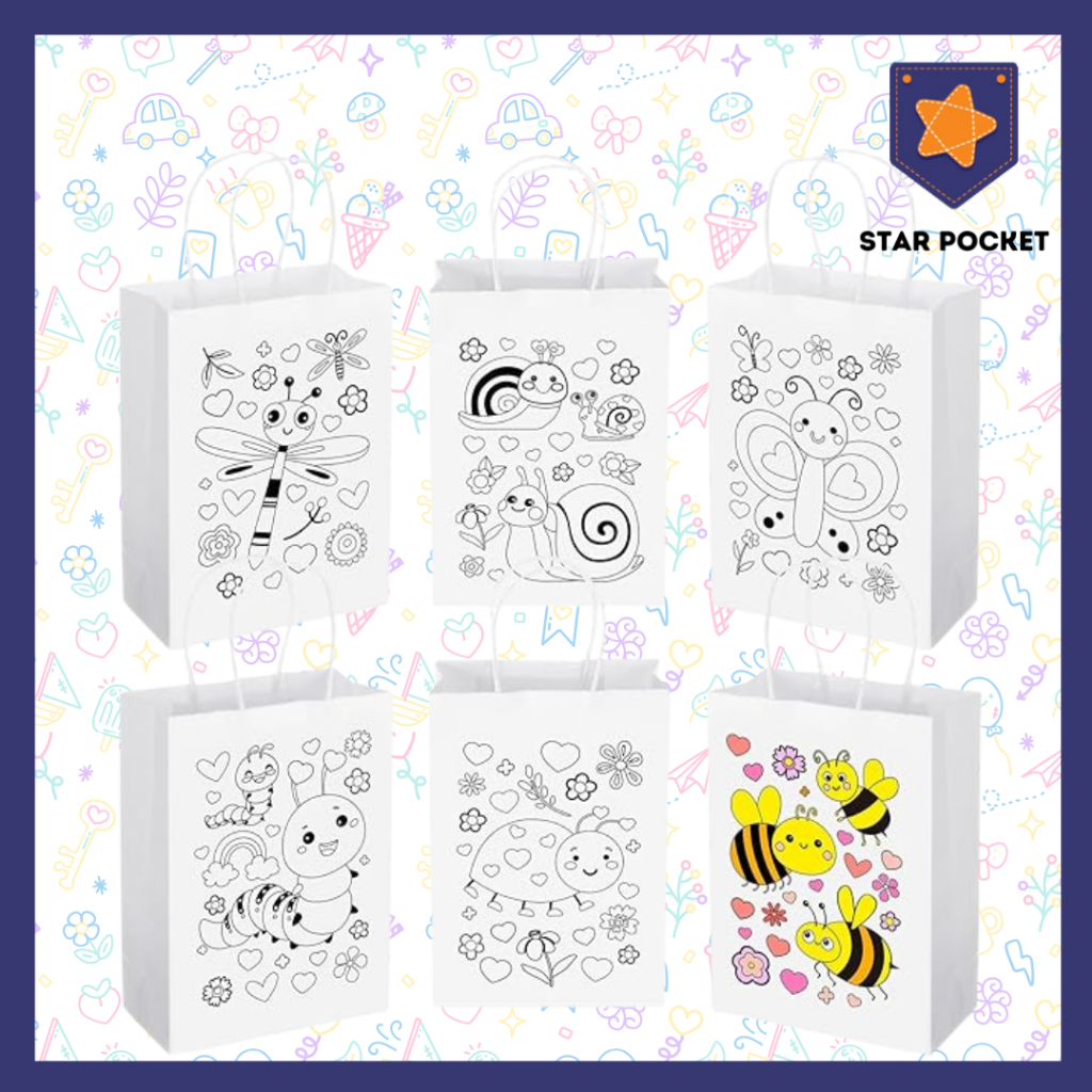 Diy COLORING PAPER BAG | Coloring PAPER BAG + MARKERS | Shopee Malaysia