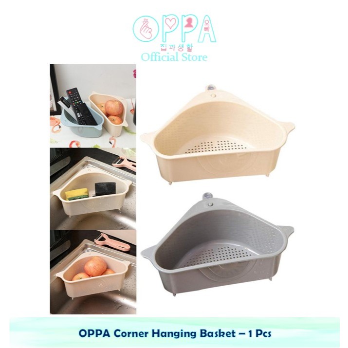 Oppa Triangular Sink Corner Rack - 1 Pcs Corner Basket Dish Washing ...