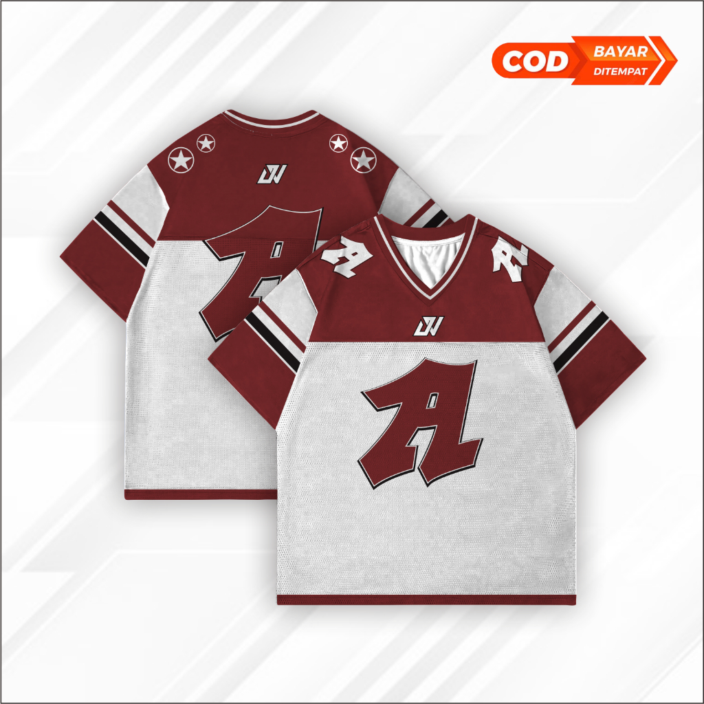 Jv Retro Oversized Alphabet A Jersey | Letters | Streetwear | Boxy ...