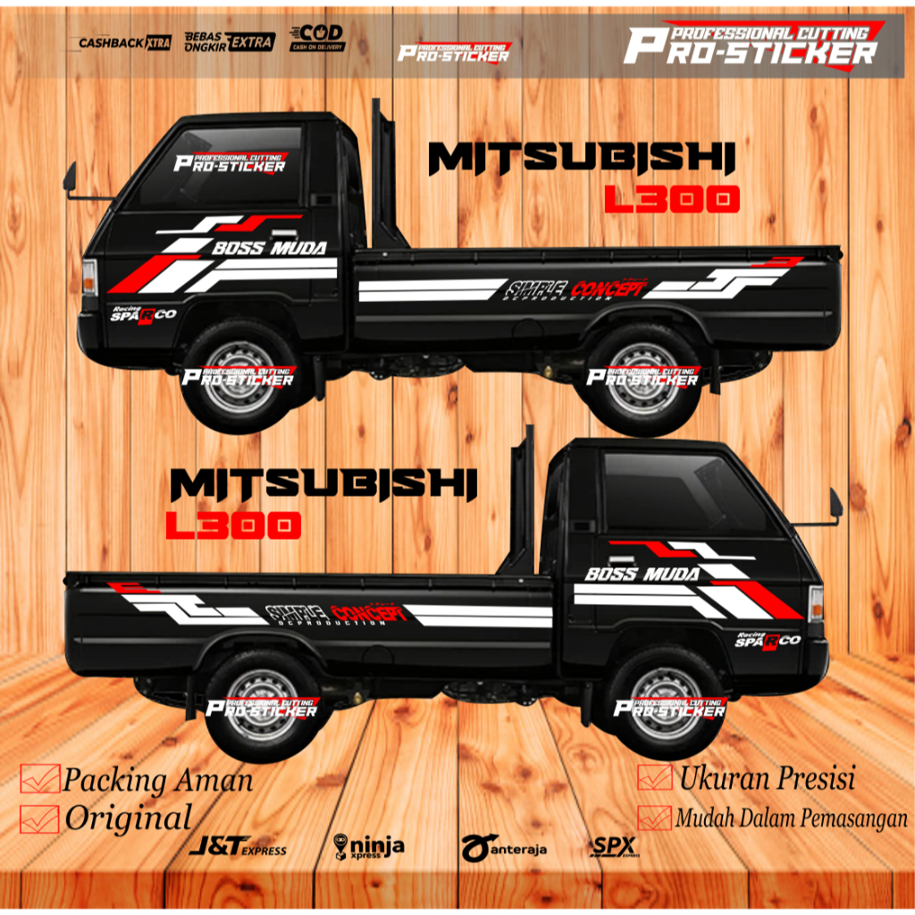 L300 Pick Up Car Cutting Stickers Latest Mitsubishi L300 Car Side Body ...