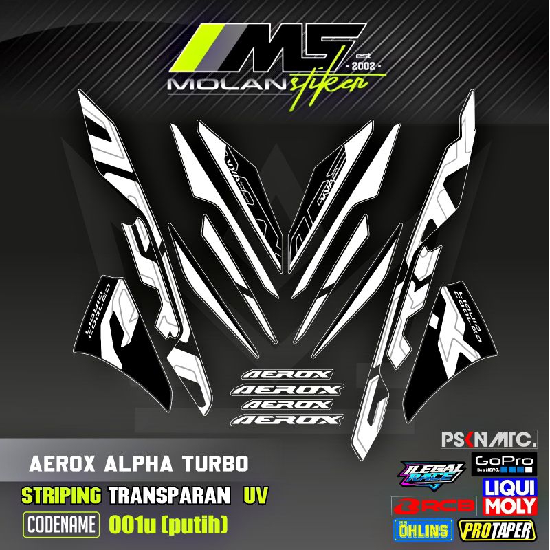 Decal Sticker Striping Transparent Uv Variations All New Aerox Alpha ...