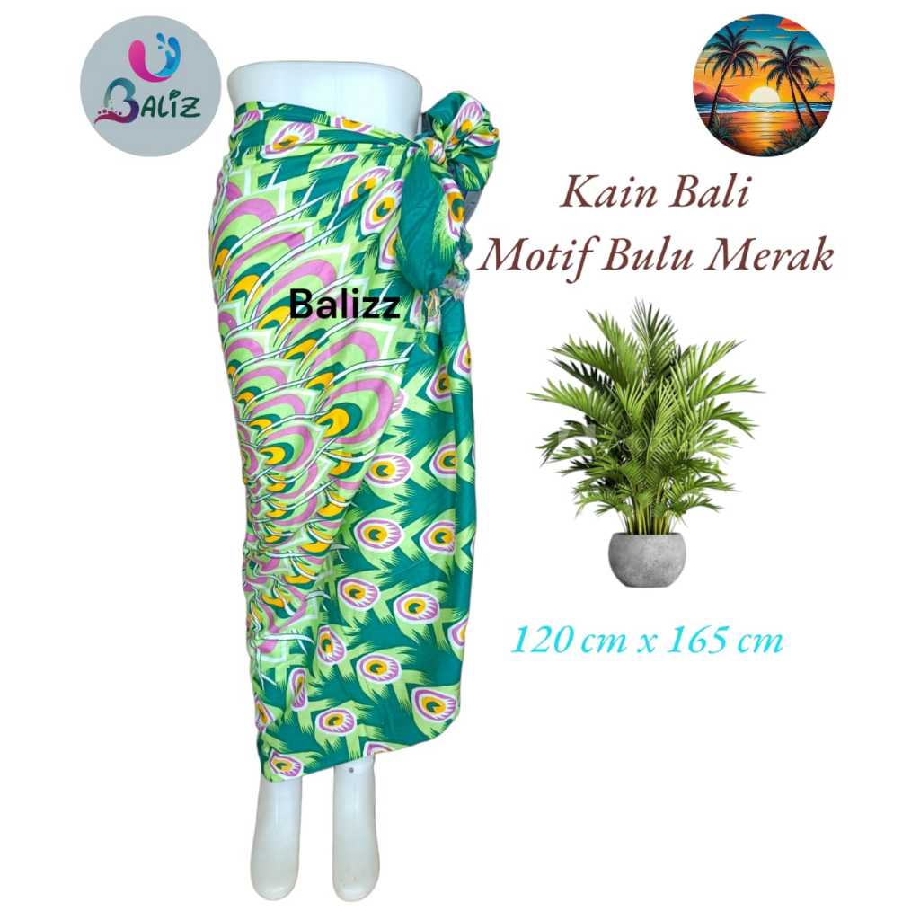 KATUN Bali Beach Cloth - Bali Cloth with Standard Peacock Feather Motif ...