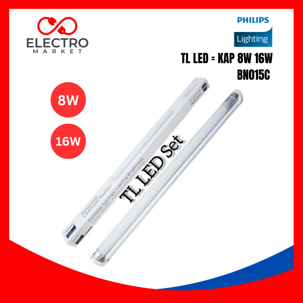 PHILIPS TL LED lamp 8W 16W Watt 60cm 120cm Ecofit SET BN015C (Lamp ...