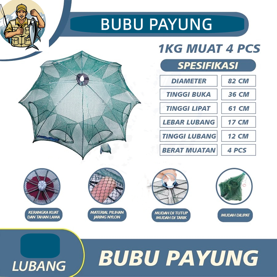 Umbrella Traps 8 Holes Crab Shrimp Fish Trap Net / Fish Traps Traps Net ...