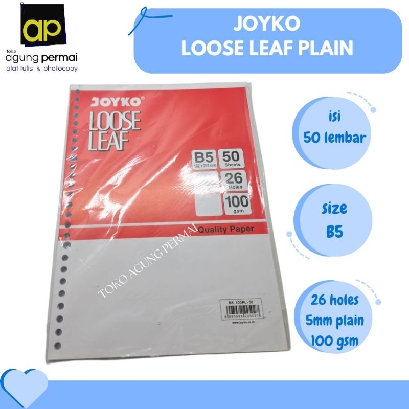 Joyko Plain B5 100 Loose Leaf Paper | Shopee Malaysia