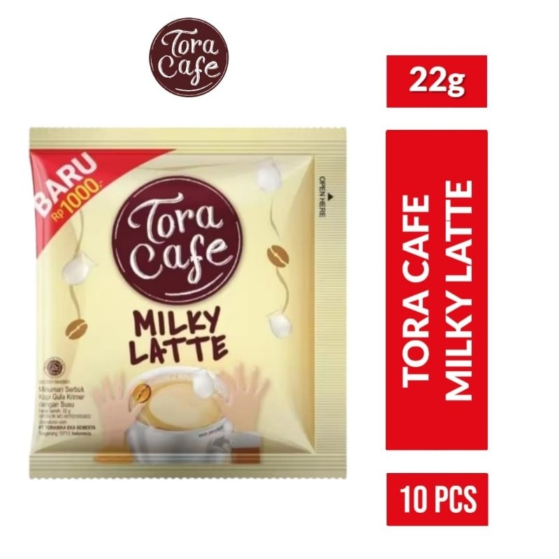 Tora Cafe Milky Latte 10x22gr / Tora Cafe Milky Latte Renceng 10 pcs ...