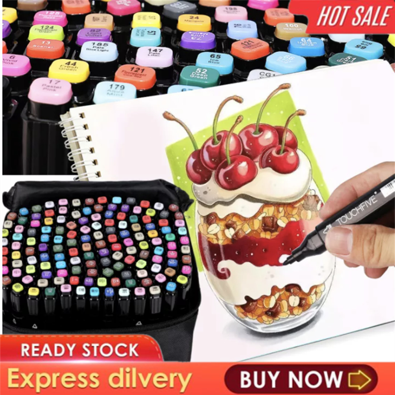24/30/36/48/60/80/120/168/262 colors markers set double tip oily ...