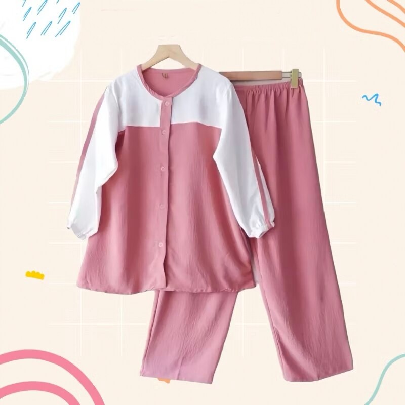 Assyfa kids crinkle airflow children's suit / Active front button girls ...