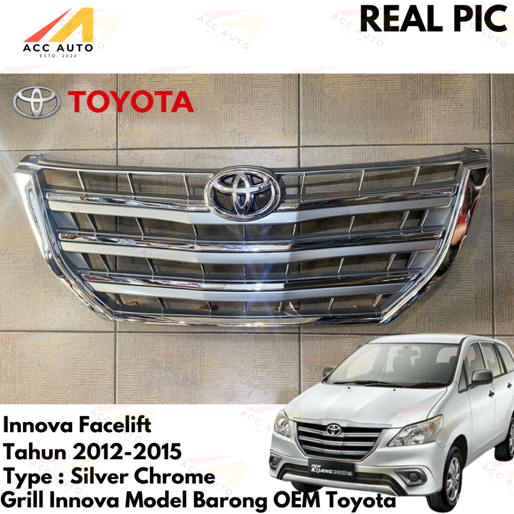 Toyota Grand New Innova Front Grill Model Barong Silver Chrome 2012 ...