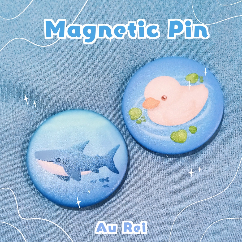 Magnetic pin | Cute animal series | 4.4 cm doff laminated pin | By au ...