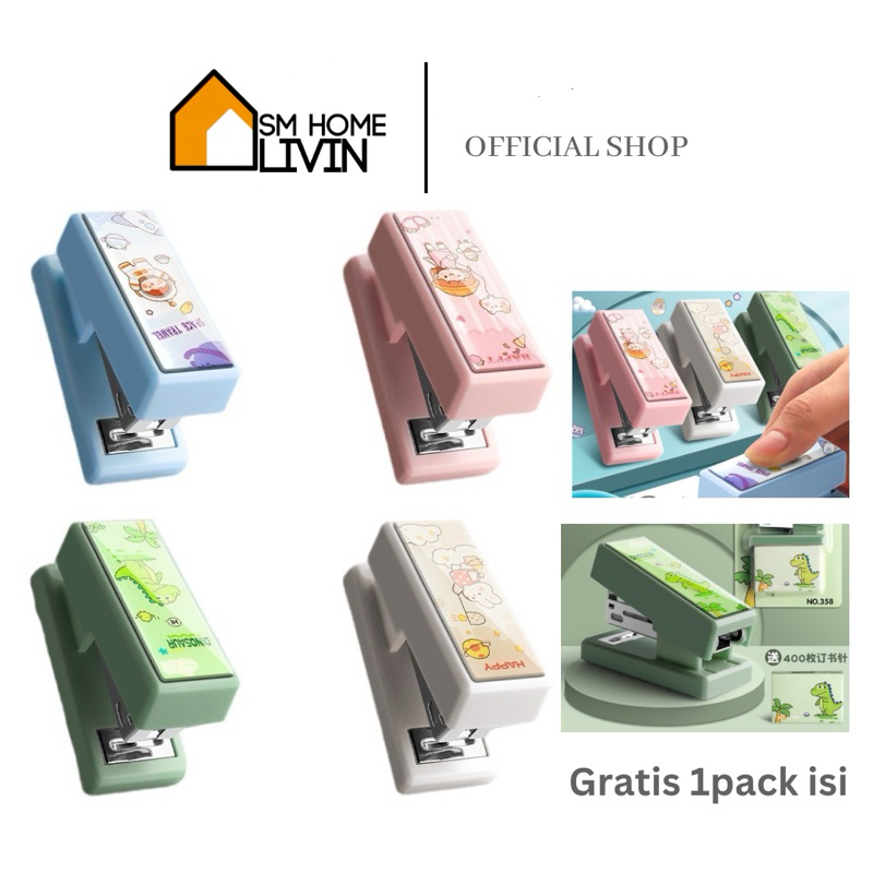 SM HOME- SMALL STAPLES PRESSER WITH CUTE MINI MOTIFS INCLUDING CONTENTS ...