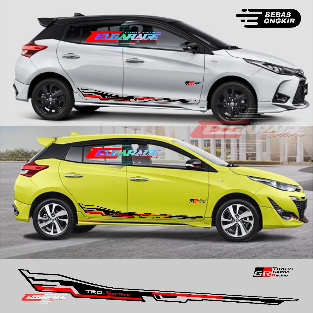 Yaris car sticker, right and left car sticker, latest universal yaris ...
