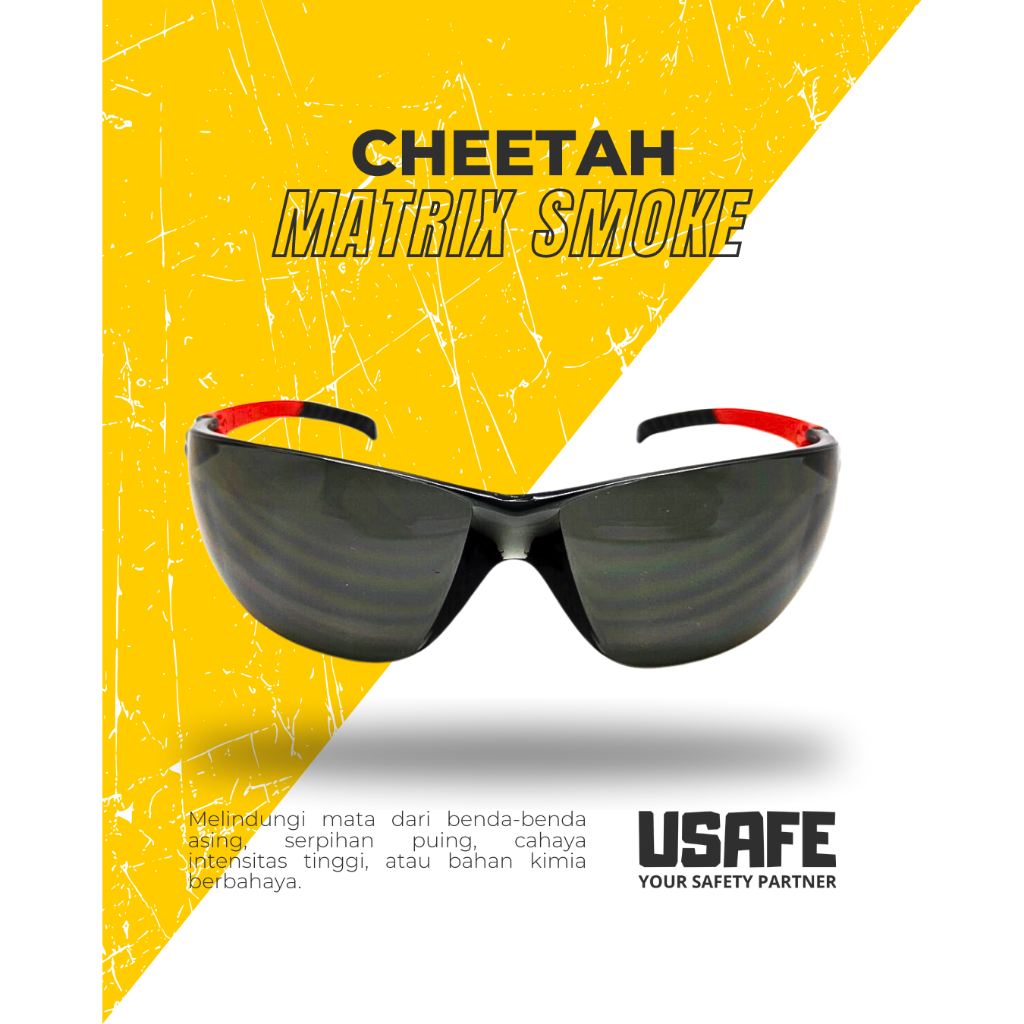 HITAM Cheetah Matrix Smoke Lens Safety Glasses (Black) | Shopee Malaysia
