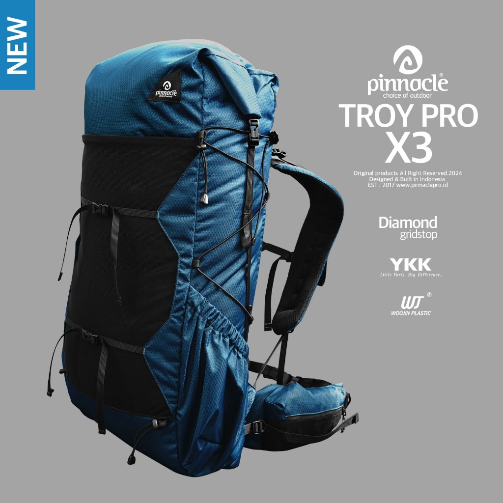 Pinnacle Pro Official Troy Pro X3 38L Backpack Diamond Gridstop - Tosca ...