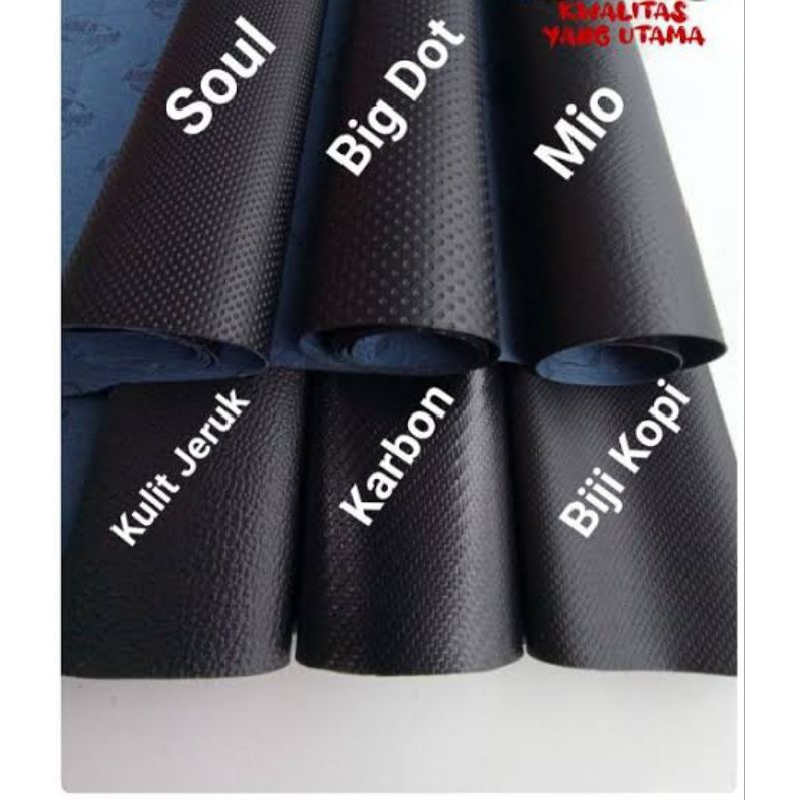 HITAM Jumbo Thick Quality Plain Black Anti-Slip Motorcycle Seat Leather ...