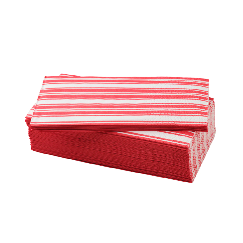 MERAH PUTIH Vinterfint Paper napkins contain 30 pcs, red/white striped ...