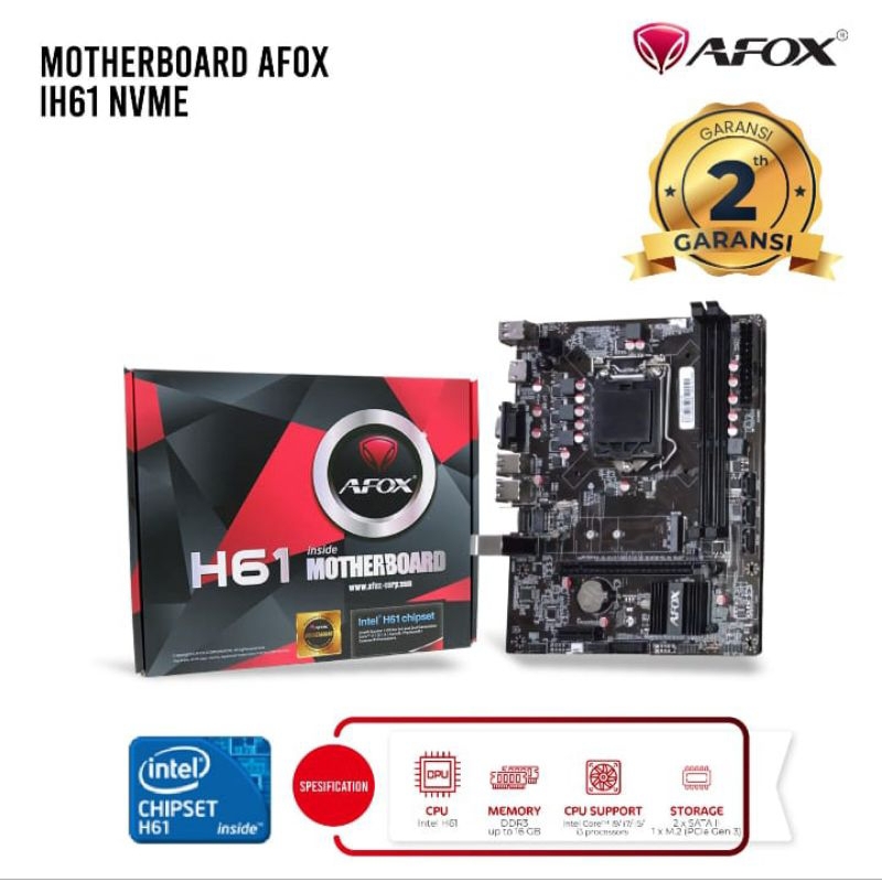 Motherboard AFOX H61 NVME DDR3 LGA 1155 | Shopee Malaysia