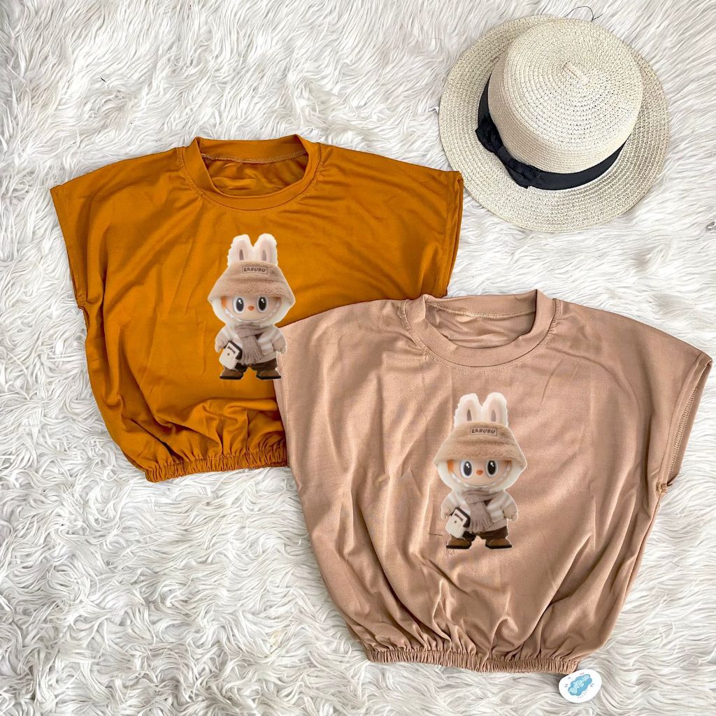 Labubu Crop / viral top, Pop mart Blouse T-shirt | Shopee Malaysia