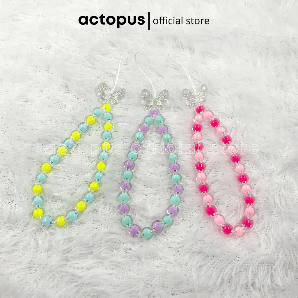 HP GANTUNGAN Actopus cute Korean acrylic bead chain aesthetic phone ...