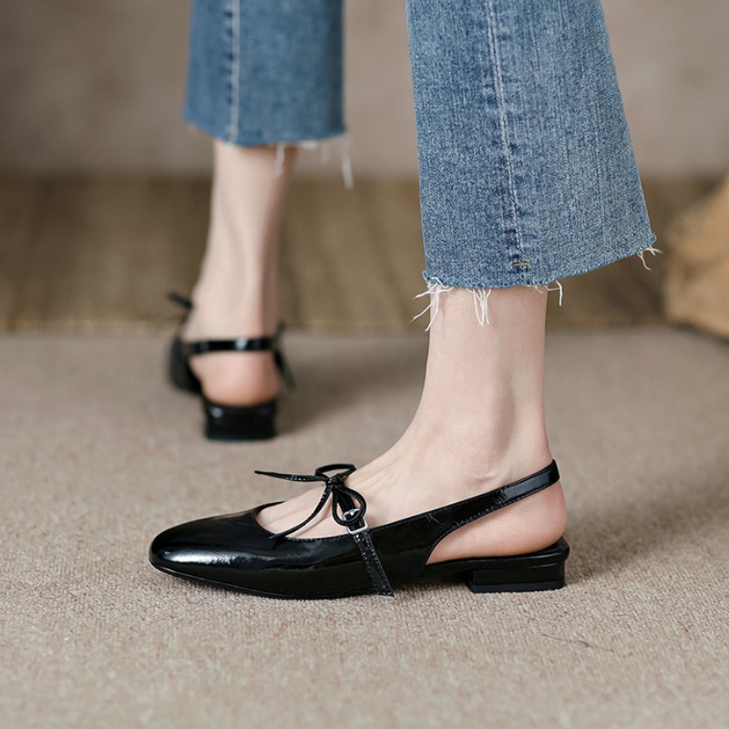 Zenie ribbon strap heels women's shoes 3cm heels | Shopee Malaysia