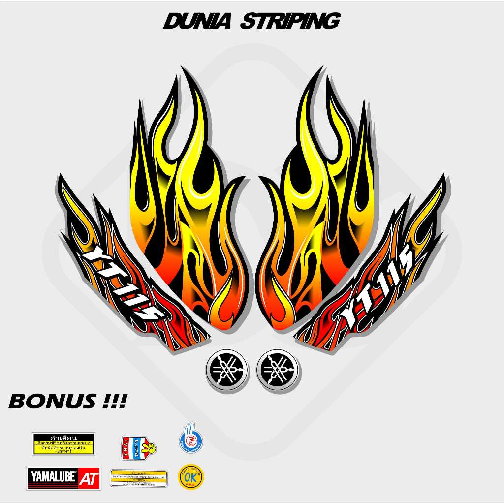 Striping STICKER STOCK DECAL STICKER YAMAHA MODEL ORI YT 115 YEAR 1995 ...