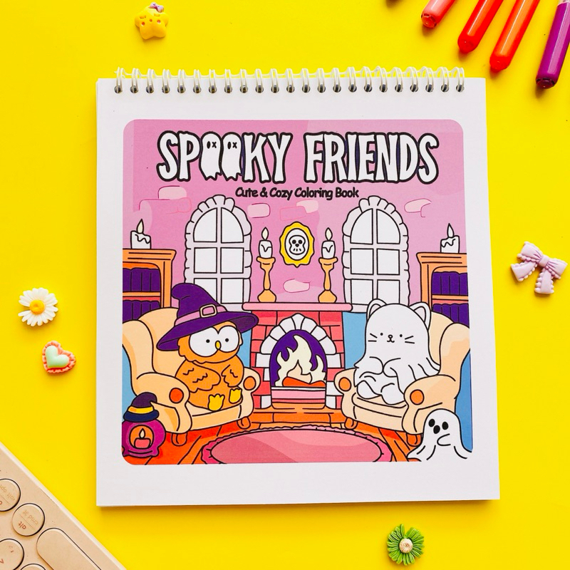 Spooky Friends Cute And Cozy Coloring Book | Shopee Malaysia