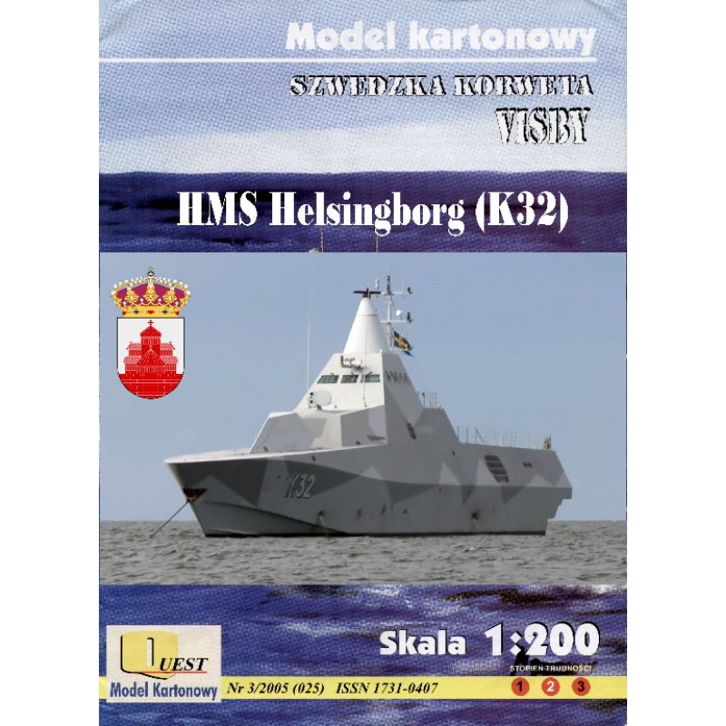 Hms Helsingborg 200-scale Ship papercraft Pattern Sheet (3OP-B30 ...