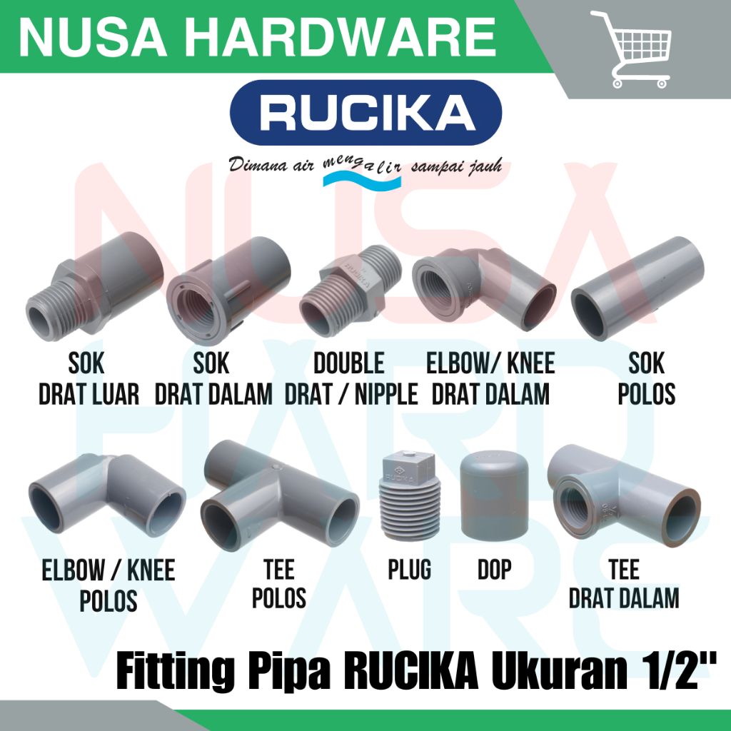 Rucika Original 1/2 Inch AW PVC Pipe Fittings - SDL Outer Drat Sok ...