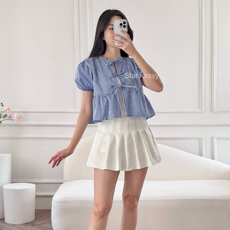 Jane Top - Women's Coquette Top - Korean Blouse - Ribbon Top - Coquette ...