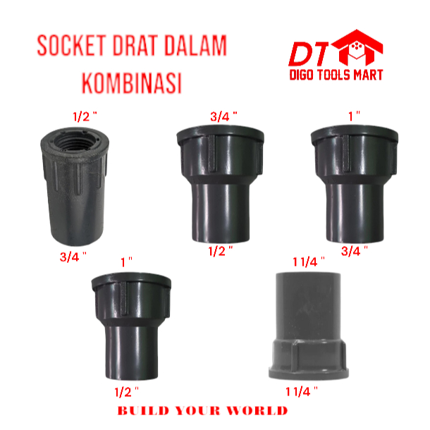 Drat Socket in SDD Combination All Sizes PVC Paralon Pipe Fittings ...