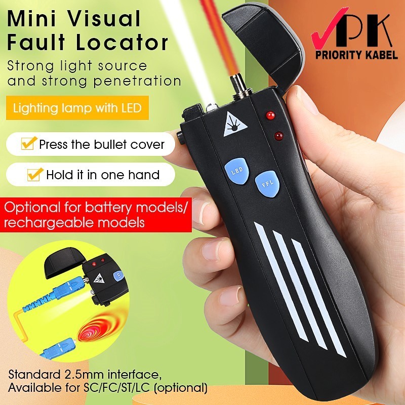 Mini Visual Fault Locator VFL Rechargeable 10mW 20mW 30mW 50mW Optical ...