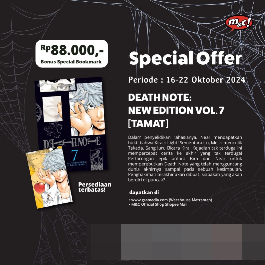 Death Note Comic - New Edition 7 - End (SPECIAL OFFER) by Tsugumi Ohba/takeshi Tasa | Shopee ...
