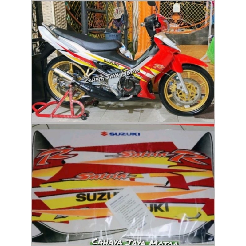 MERAH PUTIH Striping Sticker Les Satria R Red And White Shark 2004 / ...