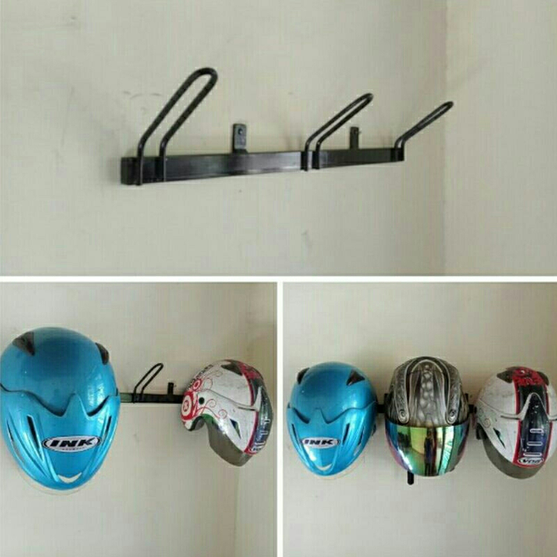 GANTUNGAN MINIMALIST HELMET RACK / HORIZOTAL HELMET RACK | Shopee Malaysia
