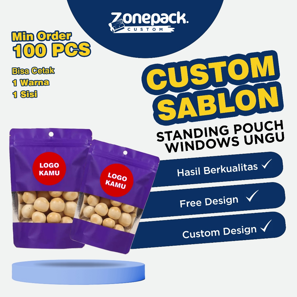 UNGU Purple Windows Aluminum Standing Pouch Screen Printing | Screen ...