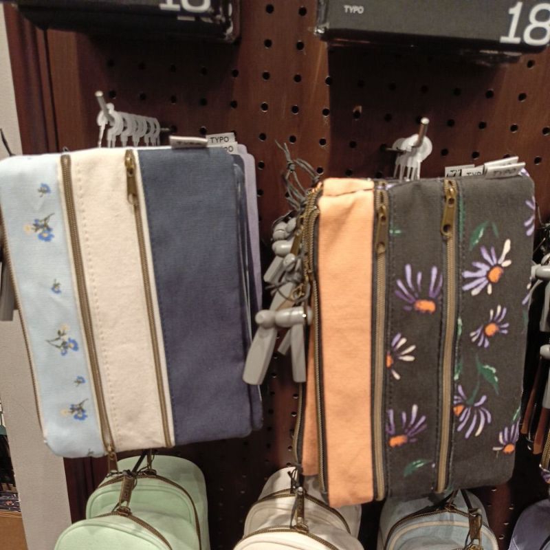 Typo Pouch Stationary Pencil Case 3 Zippers Unique Floral Motif ...