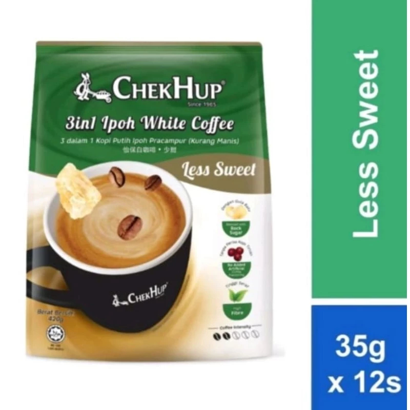 Chek HUP 3in1 Less Sweet White Coffee Malaysia (40g x 12 sachets ...