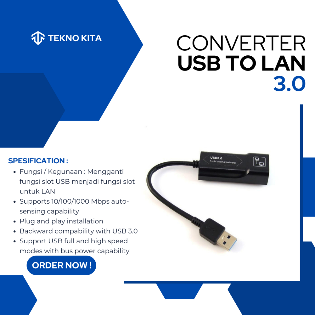 Usb TO LAN CABLE 3.0 HQ-USB TO LAN CABLE CONNECTOR USB TYPE 3.0 ADAPTER ...