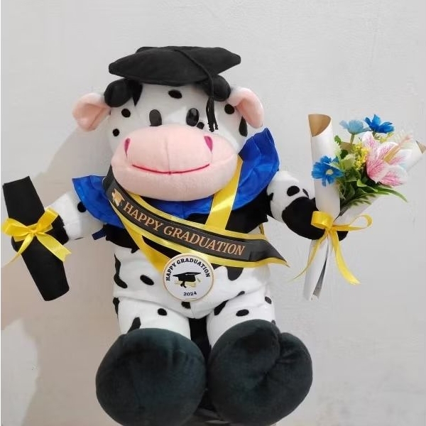 Cow Graduation Doll XL 50cm | Shopee Malaysia