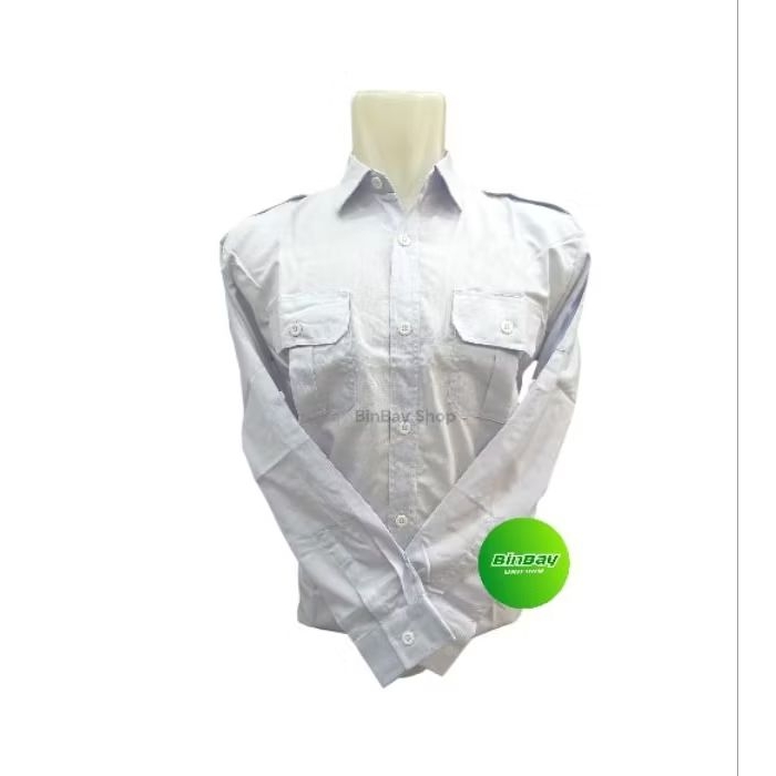 PUTIH KEMEJA Pdl PDH PNS PDL PDH Drill Uniform Shirt White Long Rank + And Small Pocket On ...