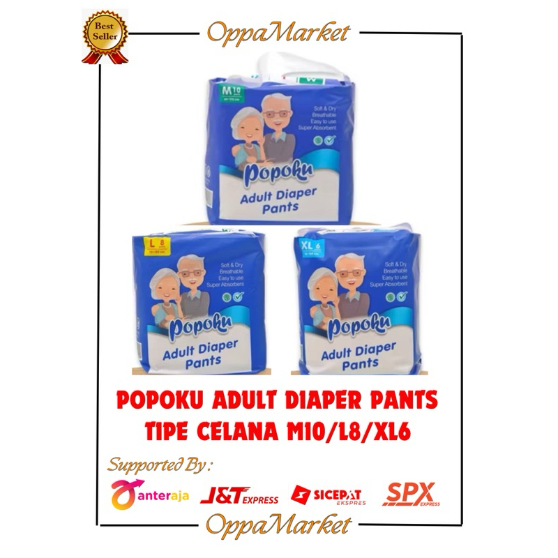 Popoku ADULT DIAPERS ADULT DIAPERS PANTS TYPE M10/L8/XL6 | Shopee Malaysia