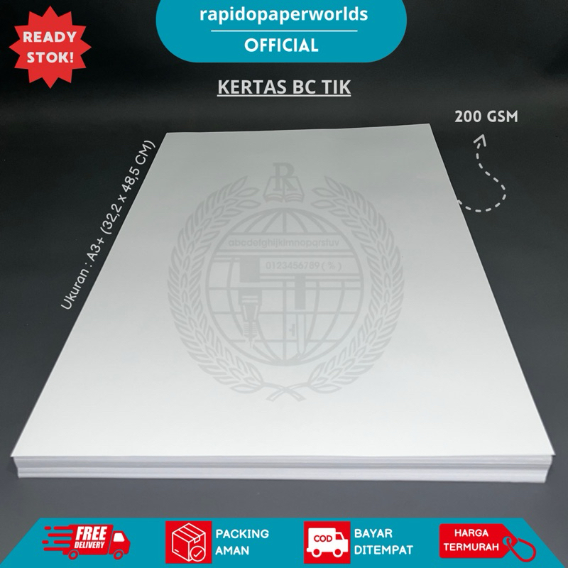 PUTIH [50 Sheets] BC Tik Paper 200gr A3+ Drawing Paper/White Drawing ...