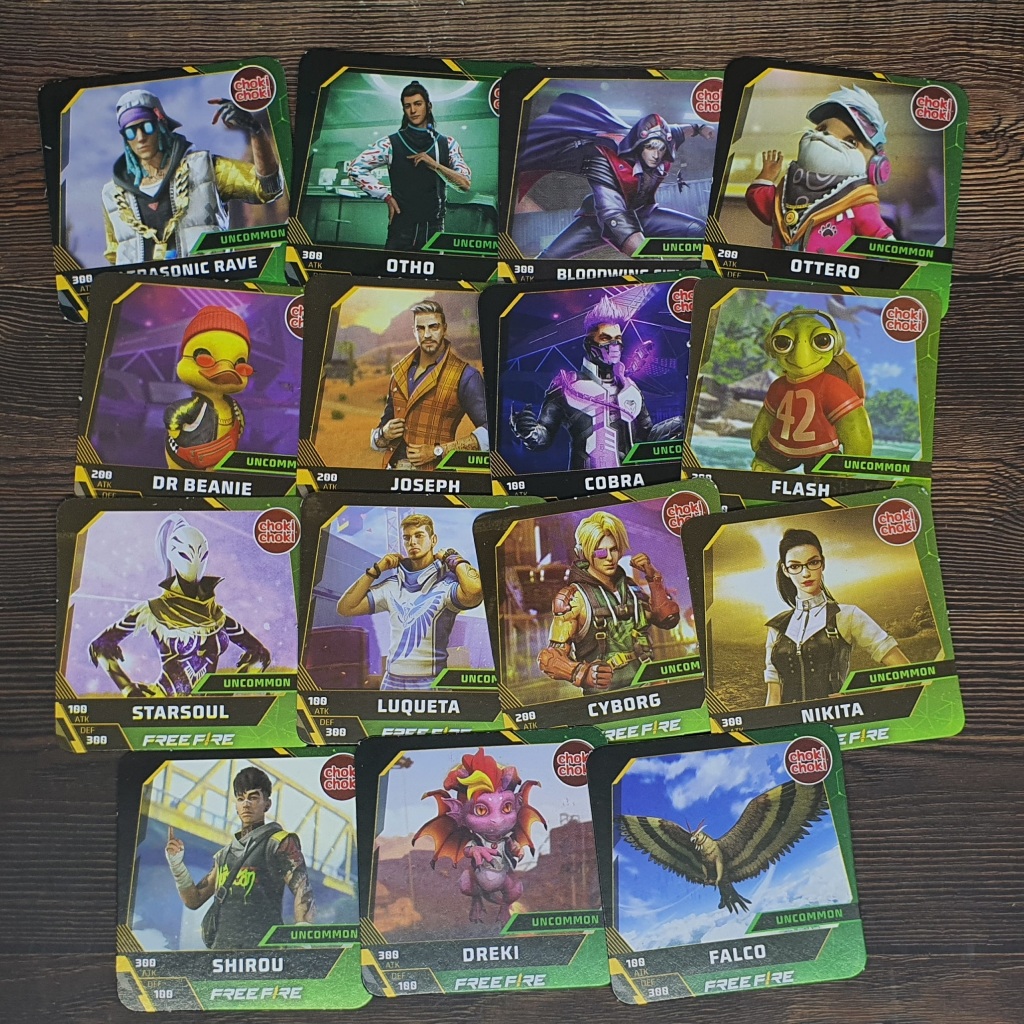 HIJAU Free Fire AR Card Uncommon Rare Green Blue Choki Choki Augmented ...
