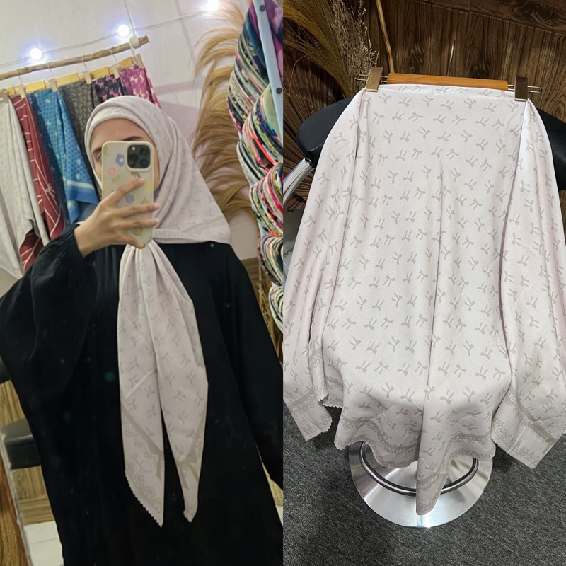 Hijab SQUARE Ribbon SERIES EMILIA BW Material Latest COQUETTE SERIES ...