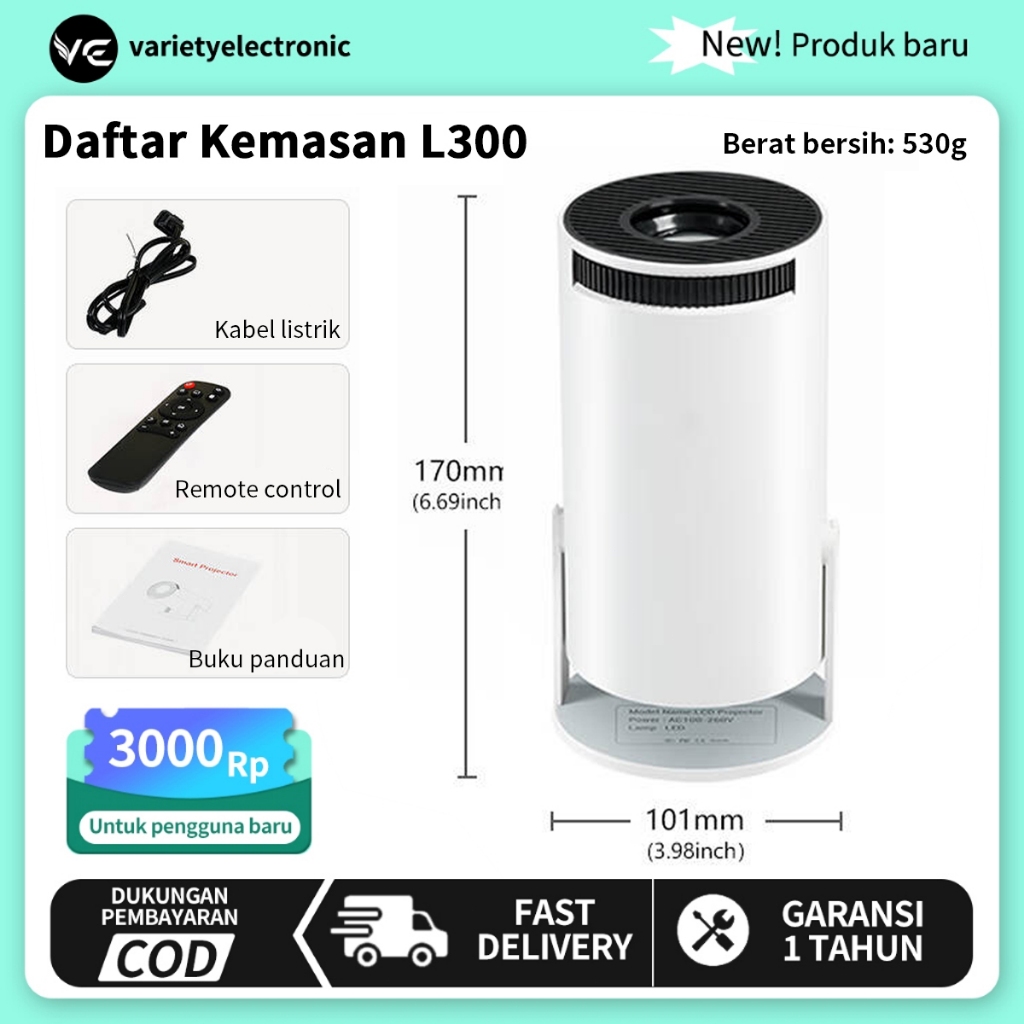 Portable Mini HY300 Projector Bluetooth Projector 2.4+5G Wifi 6 Smart ...