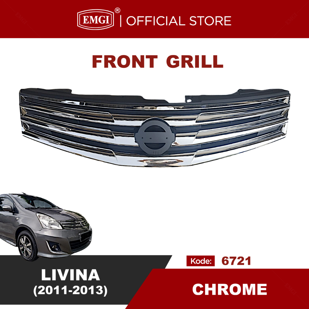 Emgi - Front Grille Livina 2011 2012 2013 hws chrome | Shopee Malaysia