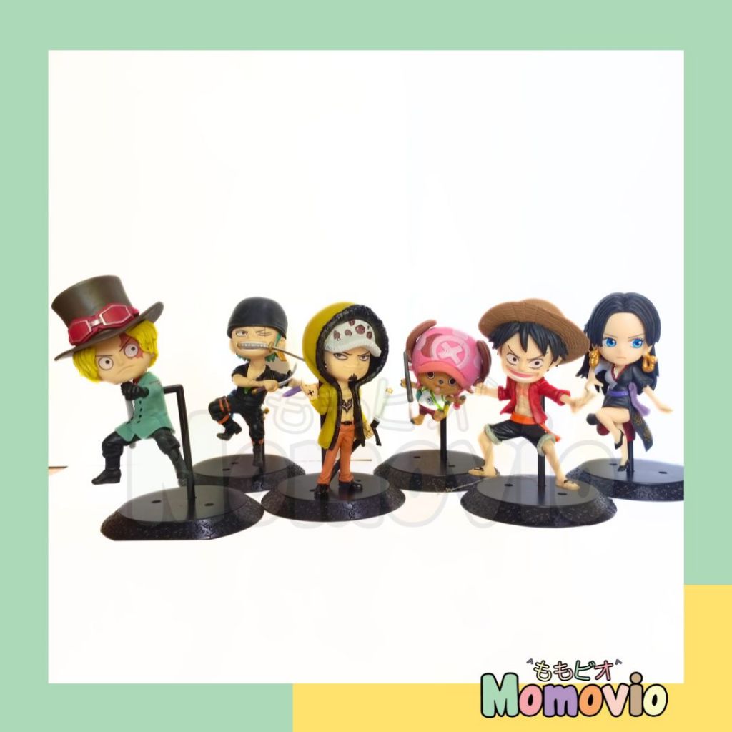 One Piece Chibi Action Figure Luffy Zoro Sabo Law Chopper Boa Hancock ...